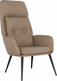 Relaxační křeslo taupe umělá broušená kůže 341280