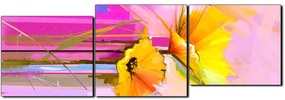 Obraz na plátně - Abstraktní malba, jarní květiny reprodukce- panoráma 5269E (120x40 cm)