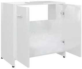 Koupelnová skříňka bílá vysoký lesk 60 x 33 x 61 cm dřevotříska