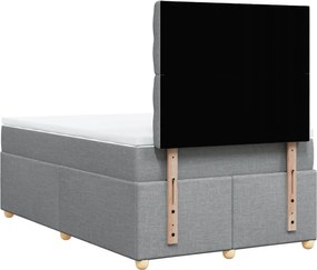 Box spring postel s matrací světle šedá 120x190 cm textil 3291226