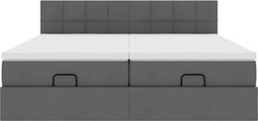 Osmanský rám postele s matrací tmavě šedý 200x200cm textil 3312002