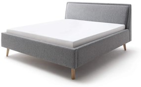 Čalouněná postel deria s úložným prostorem 180 x 200 cm šedá MUZZA