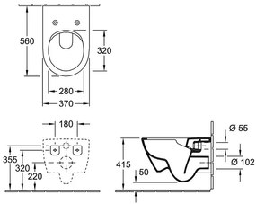 Villeroy&Boch SUBWAY 2.0 závěsné WC, Bílá Alpin, 5614R001