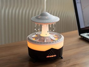 Verk Group Vlhčič vzduchu, diffuzér vůně, led lampa ve tvaru ufo s dálkovým ovládáním