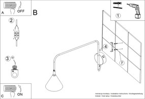 Sollux Lighting Nástěnné svítidlo NOX 1 olivově zelené s vypínačem