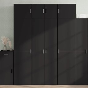 Úzká Úložná Černá 70 X 42,5 X 225 Cm Kompozitní Dřevo