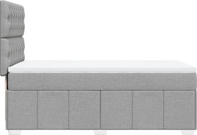 Box spring postel s matrací světle šedá 80 x 200 cm textil 3291502