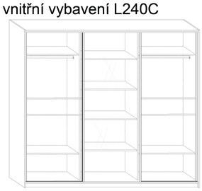 Šatní skříň Rico 240 se zrcadlem