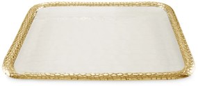 Čtvercový tác FLORENTINE zlato-smetanová, 38 cm