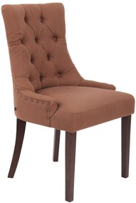 Jídelní židle Aberdeen ~ látka, dřevěné nohy antik tmavé - Hnědá