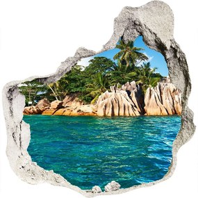 Wallmuralia Nálepka fototapeta 3D výhled Tropický ostrov 75x75 cm