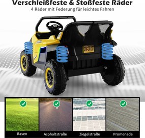 Costway 2místné 12V dětské auto s hudbou a světlomety 118 x 74 x