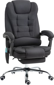 Kancelářská židle Vinsetto s masážní funkcí, ergonomická kancelářská židle s polohováním a vyhříváním, výškově nastavitelná počítačová židle s podnož…