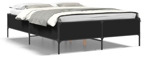Rám postele černý 160 x 200 cm kompozitní dřevo a kov