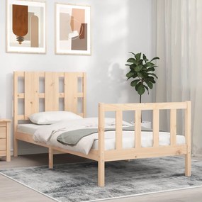 vidaXL Rám postele s čelem 90 x 190 cm masivní dřevo [3192198] Barva: Přírodní
