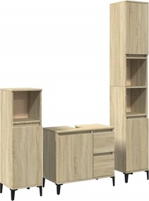 3dílný set koupelnového nábytku dub sonoma kompozitní dřevo 3282654