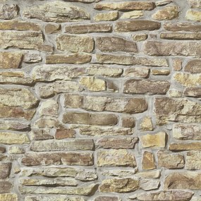 Vliesová tapeta přírodní kámen, kamenná stěna, hnědá, béžová, 388151 / Tapety na zeď 38815-1 Bricks &amp; Stones (0,53 x 10,05 m) A.S.Création