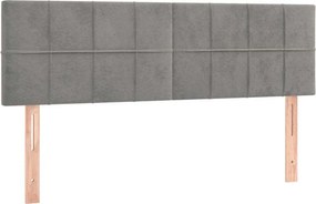 Box spring postel s matrací světle šedá 140x200 cm samet 3127493