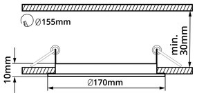 T-LED LN12 LED panel 12W kulatý 171mm Denní bílá