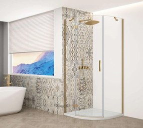 Gelco Trinity - Sprchový kout čtvrtkruhový 90x90 cm, levé, čiré sklo/zlatá GT6590CL-G