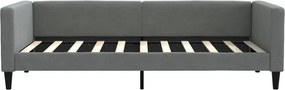 Válenda s přistýlkou a zásuvkami tmavě šedá 90 x 190 cm textil 3196625