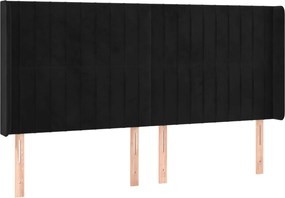 Box spring postel s matrací a LED černá 160x200 cm samet 3139693