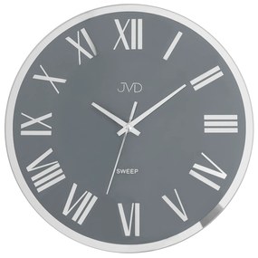 Luxusní skleněné nástěnné hodiny s římskými čísly JVD NS22006.4