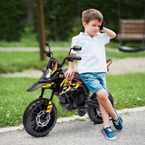 AIYAPLAY dětská elektrická motorka, 12V dětská motorka s hudbou, 6 km/h dětské vozidlo s odnímatelnými tréninkovými koly, 12palcové plastové pneumati…
