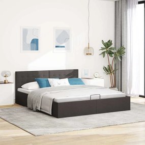 Zvedací rám postele úložný prostor tmavě šedý textil 160x200cm 285574