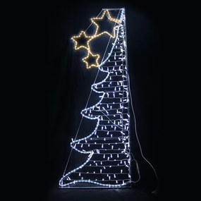 Vánoční venkovní LED dekorace Půlstromek na sloup