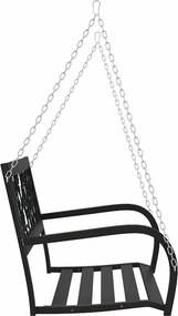 Zahradní houpací lavice 125 cm ocel a plast černá 317145