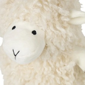 Bílá dveřní zarážka kudrnatá ovečka Sheep - 12*11*22 cm