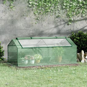 Outsunny polytunelový skleník s oknem Skleník na rajčata Studený rám 180 x 90 x 70 cm Zelený | Aosom