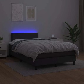 Box spring postel s matrací a LED černá 120 x 190 cm umělá kůže 3270129