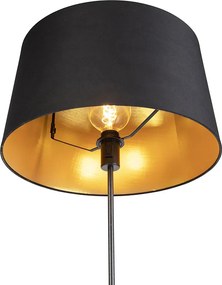 Stojací lampa černá s černým stínítkem 45 cm nastavitelná - Parte