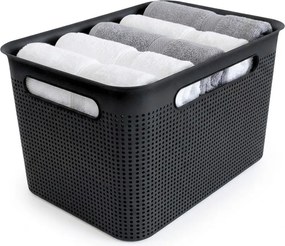 Rotho Úložný box s madly BRISEN 16l, 36x26,2x21cm, černý