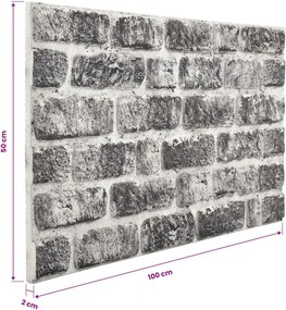 Nástěnné panely 10 ks 100 x 50 cm Tmavě šedá a bílá EPS pěna 332925