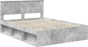 Rám postele s čelo Beton 140 x 190 cm Kompozitní dřevo 3407871