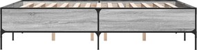 Rám postele šedý sonoma 140 x 190 cm kompozitní dřevo a kov 3279810