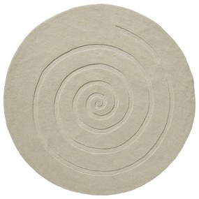 Krémově bílý vlněný koberec Think Rugs Spiral, ⌀ 140 cm