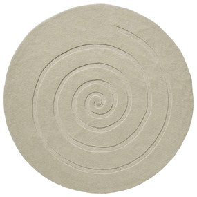 Krémově bílý vlněný koberec Think Rugs Spiral, ⌀ 180 cm