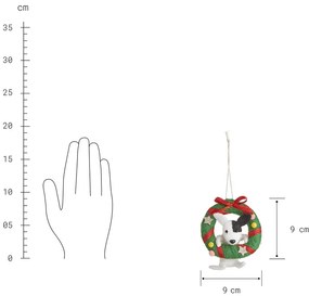 HANG ON Plstěná ozdoba pes s adventním věncem