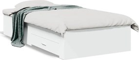 Rám postele se zásuvkami bílý 90 x 190 cm kompozitní dřevo 3280433