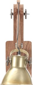 Nástěnná lampa industriální styl mosazná kulatá E27 320576