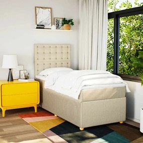 Box spring postel s matrací krémová 100 x 200 cm textil 3291986