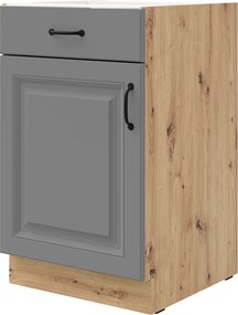 STILO ad | dolní skříňka 50 D 1F 1S se zásuvkou PREMIUM BOX | 50 cm | UNI dvířka | artisan/šedá