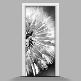 Wallmuralia Samolepící nálepka na dveře Černo-bílé pampelišky 75x205