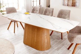 Invicta Světlý jídelní stůl UNIQUE 200x90cm bílý mramor 45142