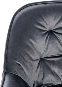 Sada 2 barových židlí Gibson samet – tmavě šedá