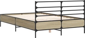 Rám postele dub sonoma 120 x 190 cm kompozitní dřevo a kov 3280068
